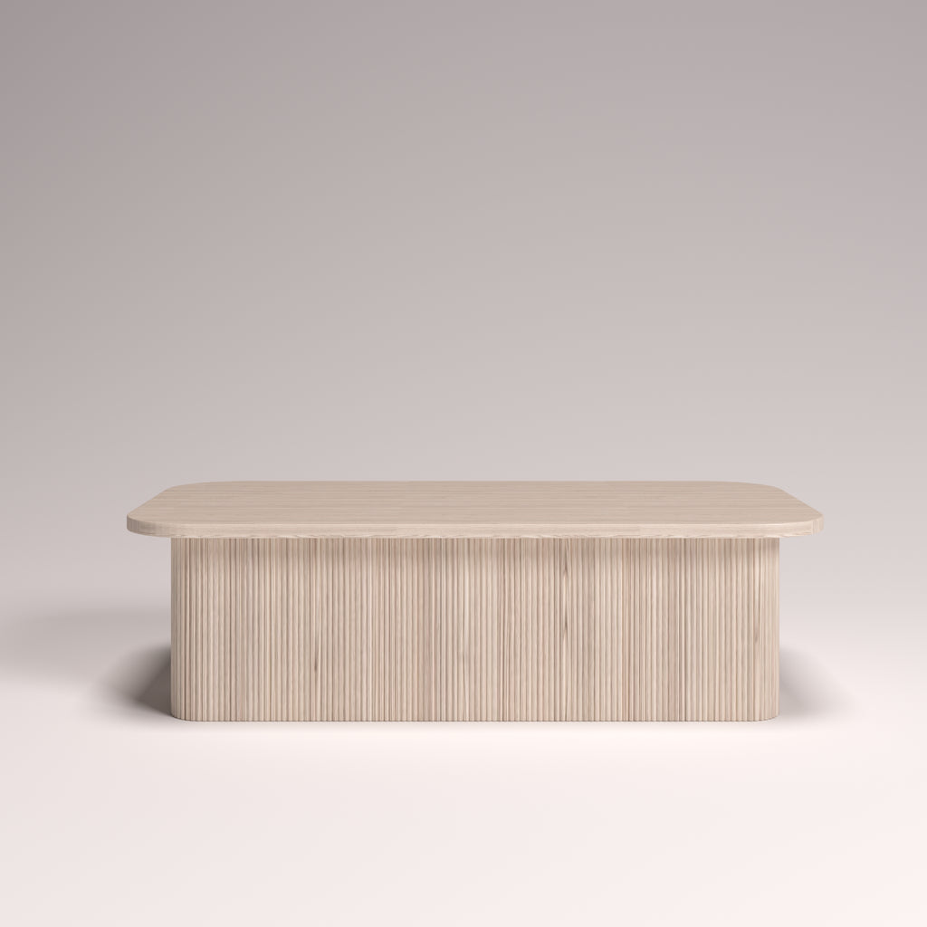 The Flute Coffee Table - White Oak | Minimalist Custom Coffee Table – YEG Woodcraft